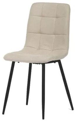 Autronic Moderní jídelní židle Jídelní židle, potah krémová látka, kovová čtyřnohá podnož, černý mat (CT-281 CRM2)