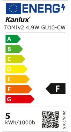 LED žárovka GU10 Kanlux 4,9W (40W) studená bílá (6500K), reflektor 100° 34966
