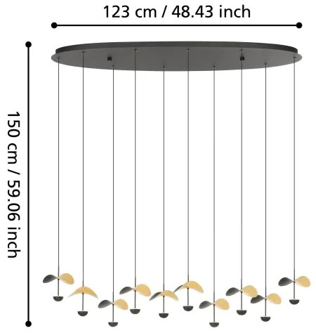 Eglo 390342 - LED Stmívatelný lustr na lanku DRACERA 10xLED/2,3W/230V 3000K