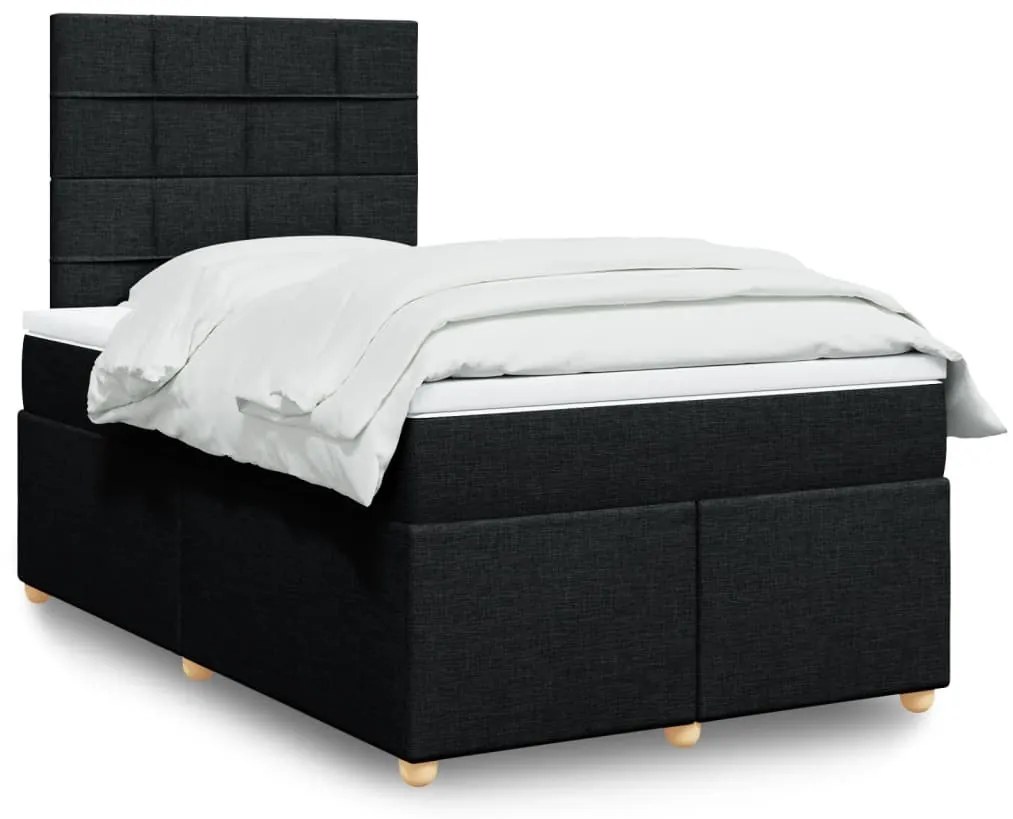 Box spring postel s matrací černá 120x200 cm textil 3291249