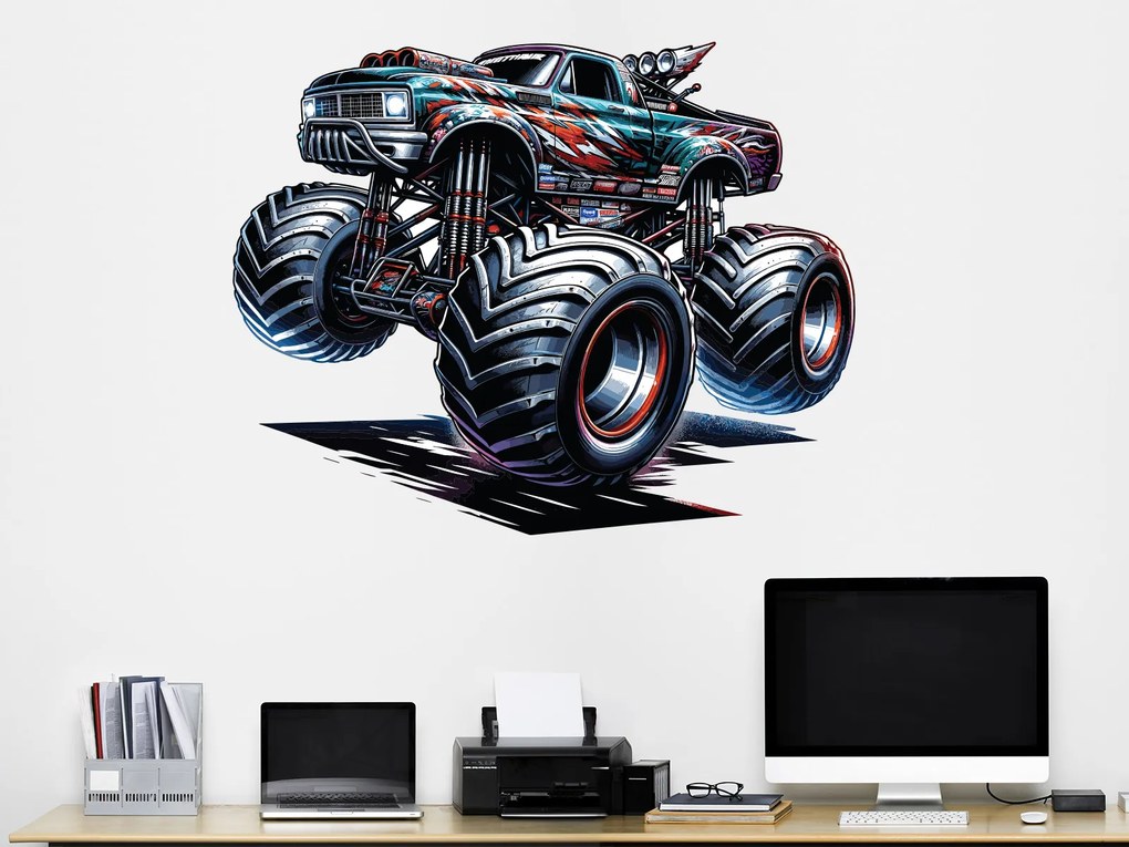 Monster truck 02 samolepka na zeď arch 75 x 59 cm