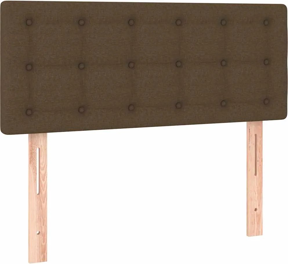 Box spring postel s matrací tmavě hnědá 90x200 cm textil 3130004