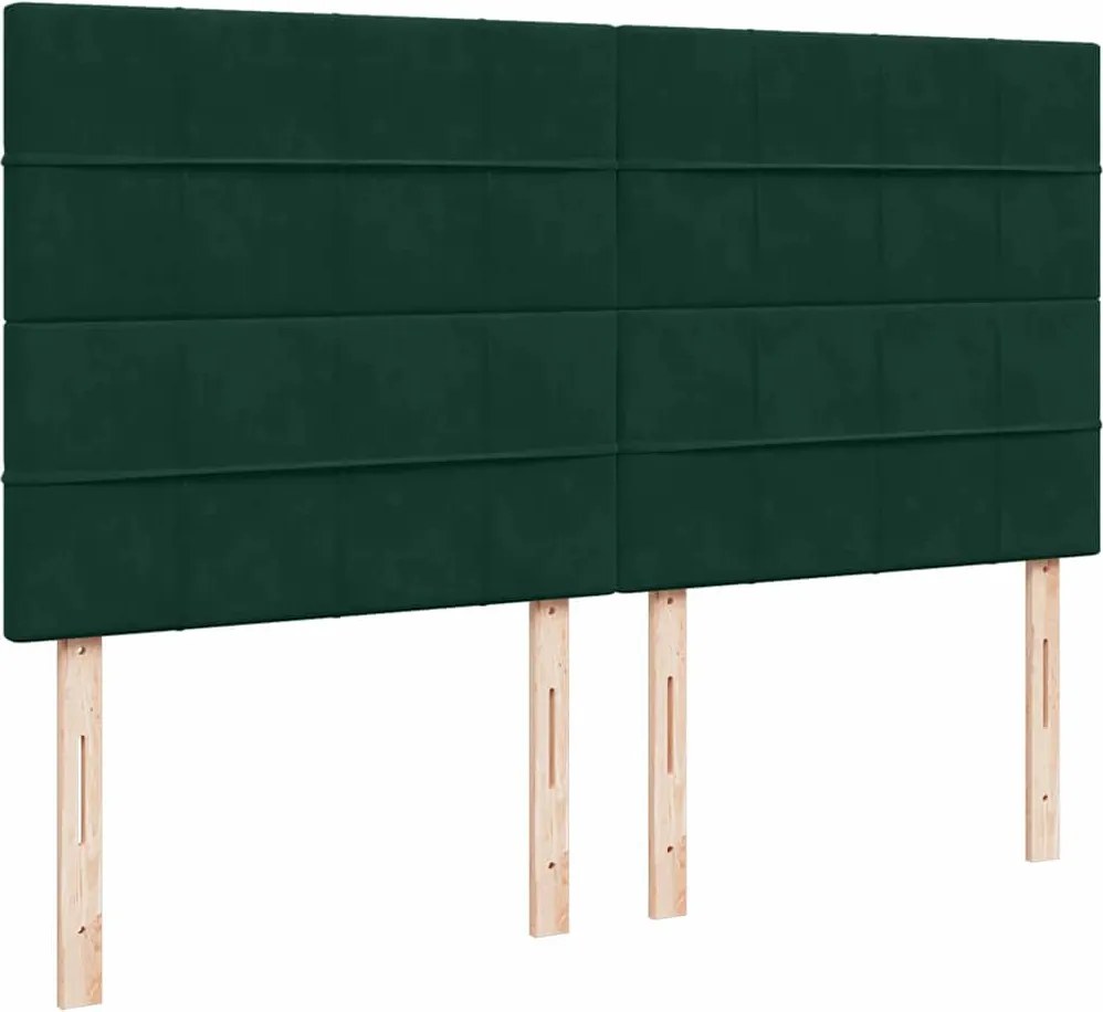 Box spring postel s matrací tmavě zelená 200x200 cm samet 3293305
