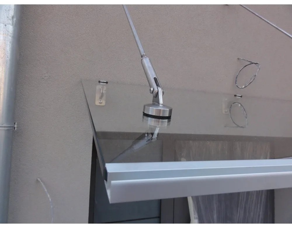 strisky-polymer.cz Skleněná stříška nad dveře s táhly 160 cm bronzové sklo 10mm ESG
