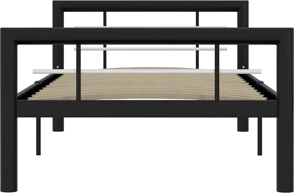 Rám postele černobílý kov 100 x 200 cm 284551
