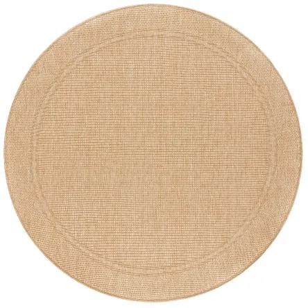 koberec kulatý TIMO 5979 SISAL venkovní rám tmavě béžová velikost kruh 150 cm | krásné koberce cz