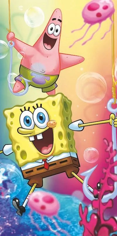 JERRY FABRICS Osuška Sponge Bob s Patrikem Bavlna Froté, 70/140 cm