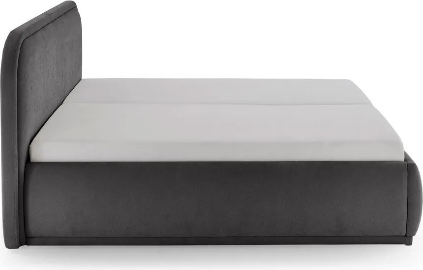 Antracitová čalouněná dvoulůžková postel s úložným prostorem s roštem 180x200 cm Soma – Meise Möbel