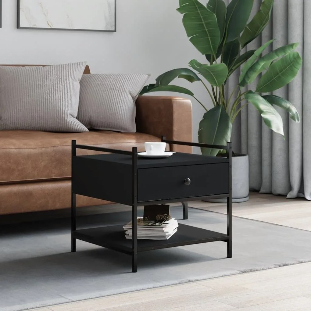vidaXL Konferenční stolek černý 50 x 50 x 50 cm kompozitní dřevo