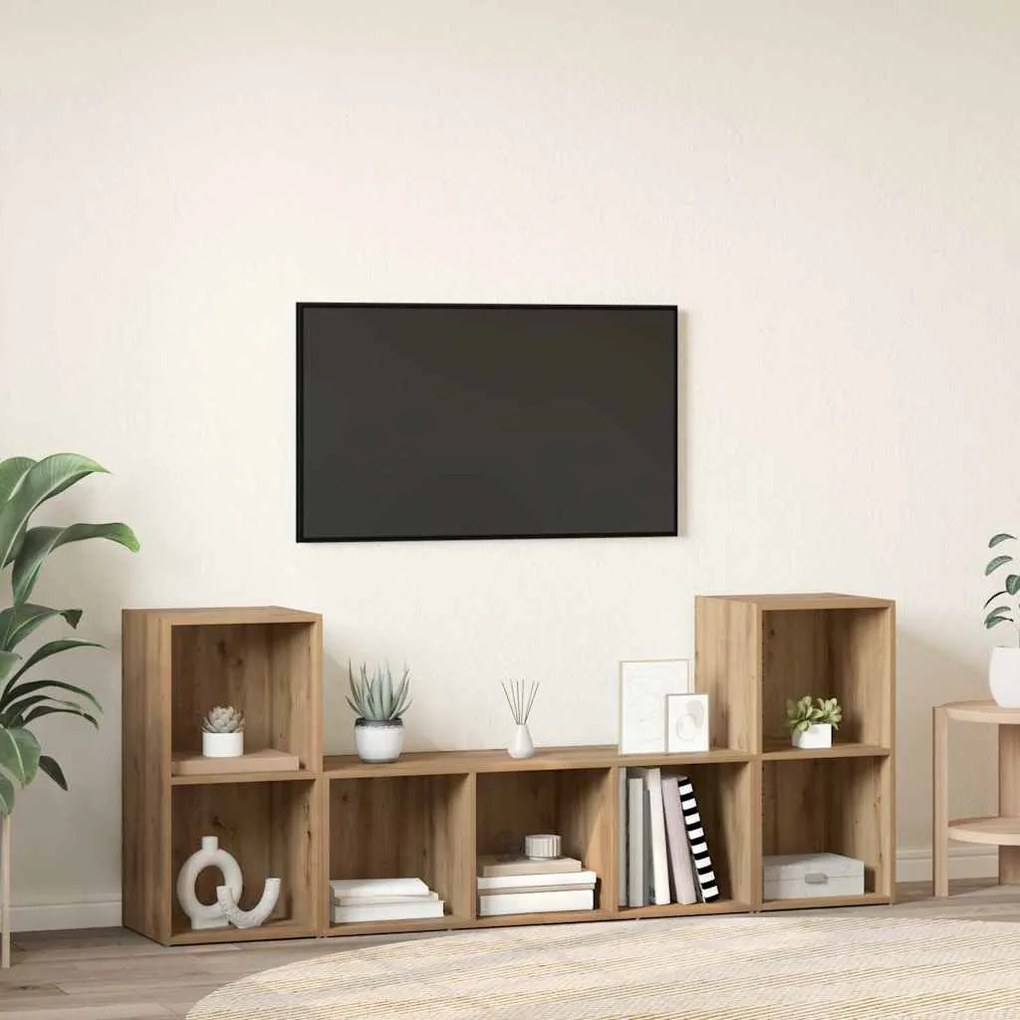 Sestava TV skříněk 3 ks Hnědá Kompozitní dřevo 3393254