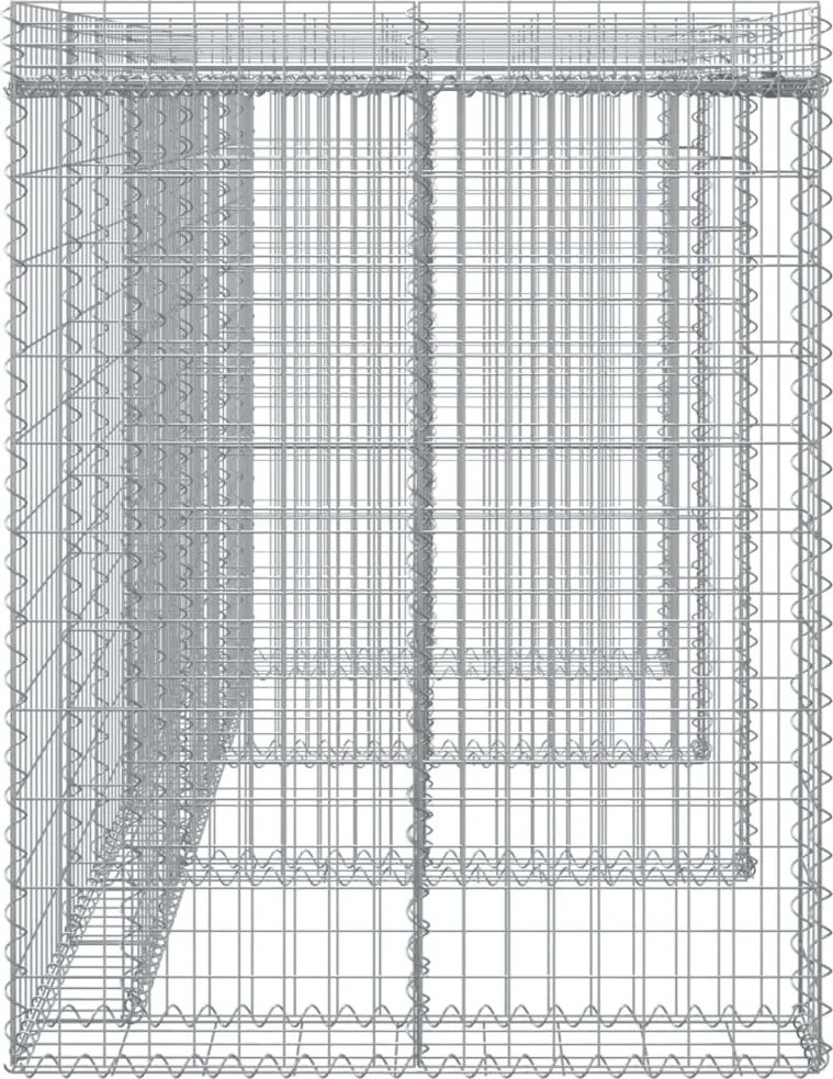 vidaXL Gabionová stěna na popelnice 270x91x120 cm pozinkované železo [151337]