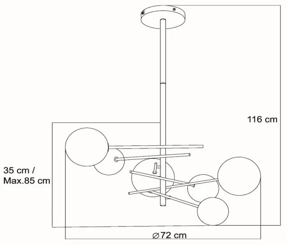 Lucide 46417/06/10 - LED Lustr na tyči ALARA 6xG4/1,5W/230V zlatá