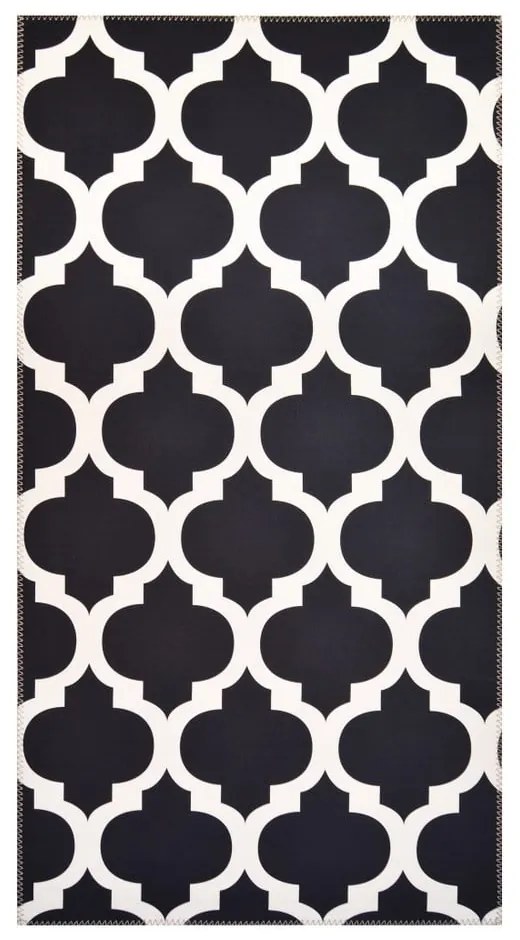 Černobílý koberec Vitaus Elisabeth, 50 x 80 cm