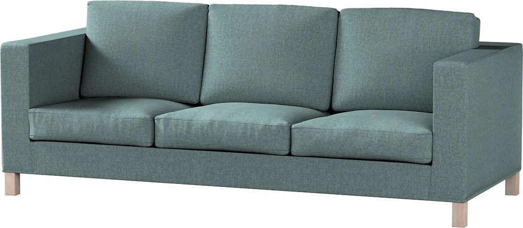 Potah na pohovku IKEA Karlanda 3-místná nerozkládací, krátký barva modrá látka pletený vzor