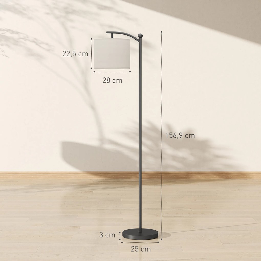 HOMCOM Stojací lampa, nastavitelné možnosti osvětlení, nožní spínač, dálkové ovládání, kov, černá