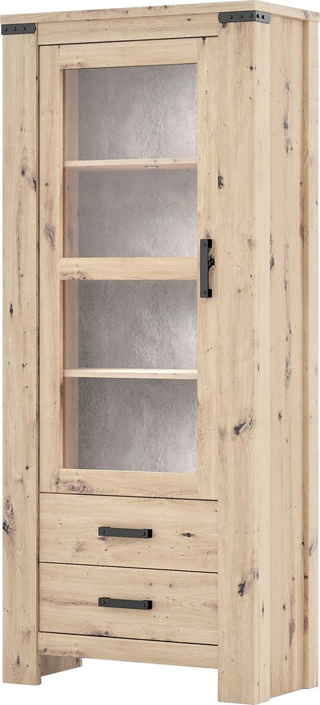 XXXLutz VITRÍNA, dub artisan, 85/196/40 cm Hom`in - Kredence a vitríny - 000552062301