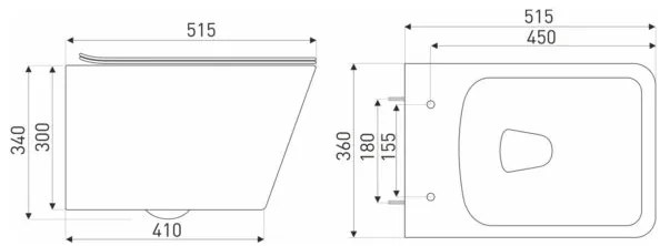 Novoterm Závěsné WC NV-Tinos BLM se SoftClose sedátkem