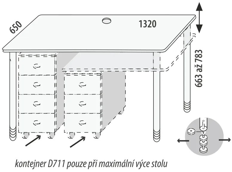 Psací stůl Maxi Domestav D728 Materiál: Buk cink, Povrchová úprava: Moření