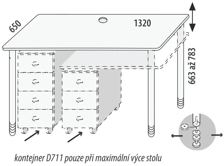 Psací stůl Maxi Domestav D728 Materiál: Buk cink, Povrchová úprava: Přírodní provedení