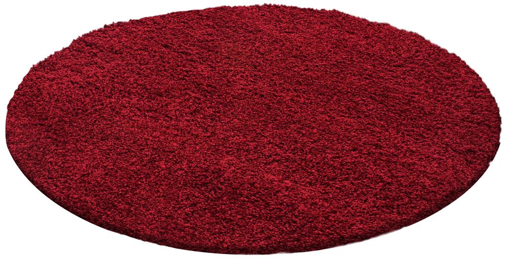 Ayyildiz koberce Kusový koberec Dream Shaggy 4000 Red Kruh - 120x120 (průměr) kruh cm