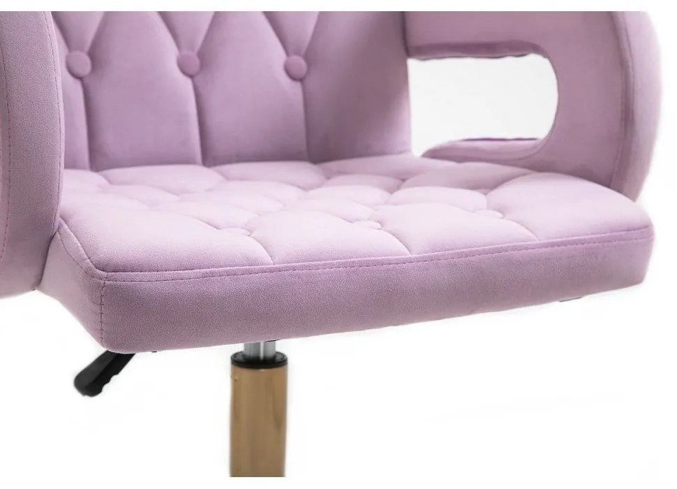 LuxuryForm Židle BOSTON VELUR na zlaté základně s kolečky - fialový vřes