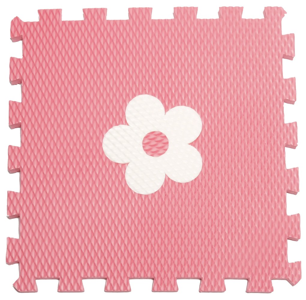 Minideckfloor s kytkou růžový s bílou kytkou