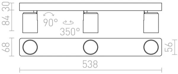 RED - Design Rendl - R12078 - Bodové svítidlo DUGME 3xGU10/35W/230V