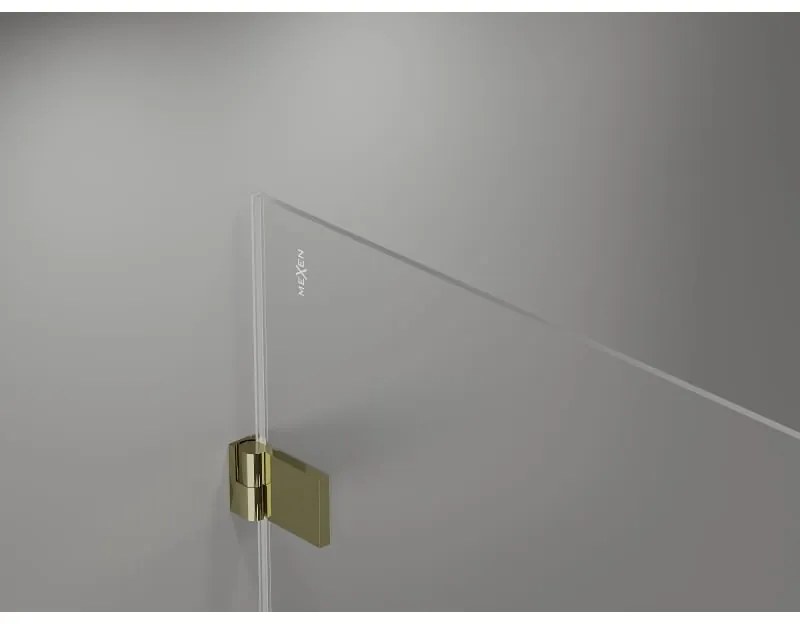 Mexen, Mexen Lunar-B levé otočné sprchové dveře 65 cm, transparentní, zlaté - 832-065-000-50-00-L