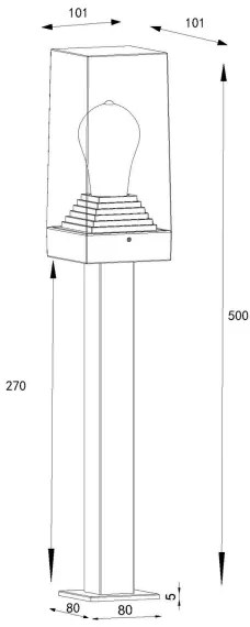 Globo 31371 - Venkovní lampa GABBA 1xE27/40W/230V IP44