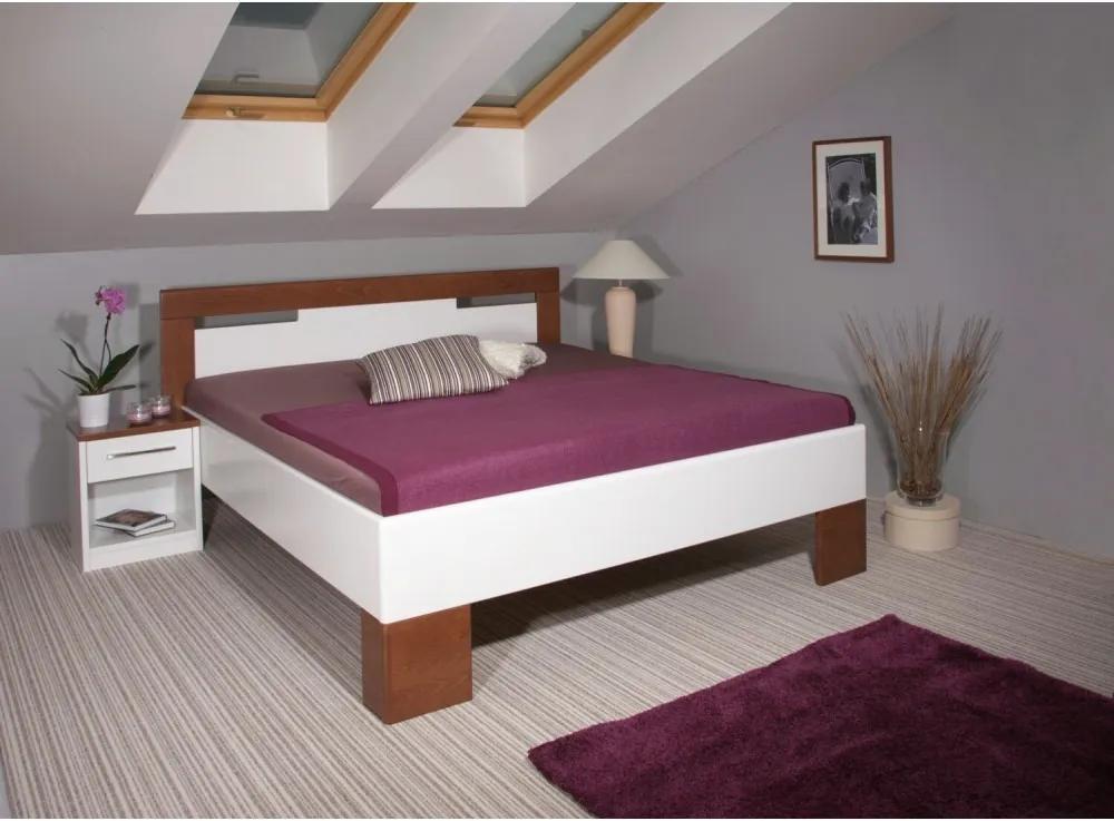 Manželská postel z masivu VAREZZA 5 senior 160x200, 180x200, masiv buk, ořech-bílá KOLACIA Design, 160x200 cm