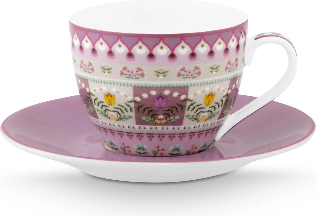 Pip Studio Lily &amp; Lotus espresso šálek s podšálkem 100ml, lila (espresso šálek)