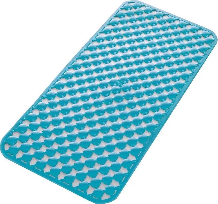 Gedy Aqualine, GEO podložka do vany 36x71cm s protiskluzovou úpravou, kaučuk, modrá, 97367111
