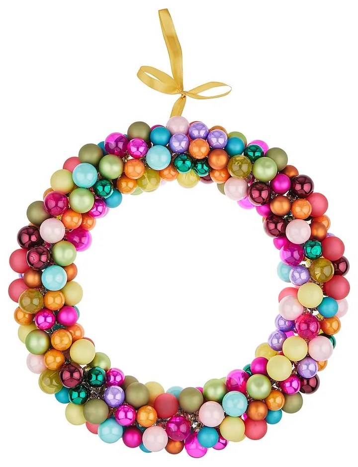 X-MAS Věněc ze skleněných koulí 40 cm - mix