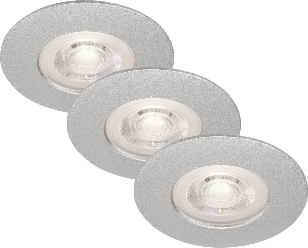 Briloner Vestavná LED svítidla Kulana sada 3 ks, 4,9W, 480 lm, 3000 K, chrom