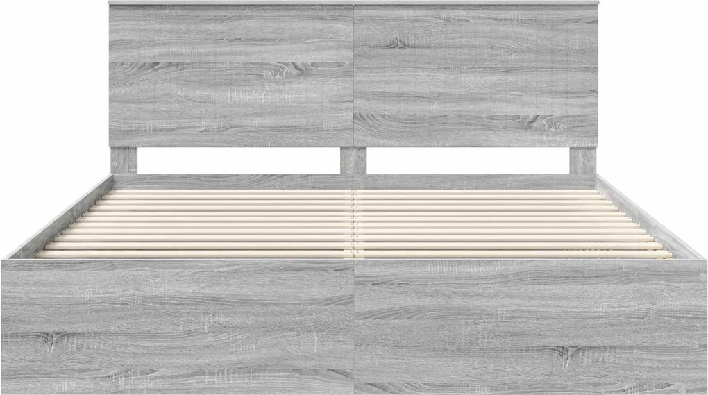 Rám postele Šedá Sonoma 200 x 200 cm Masivní borové dřevo 3409314