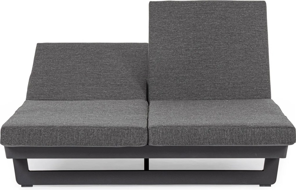 BIZZOTTO Dvoumístné zahradní lehátko INFINITY antracit 195x142 cm 0663437