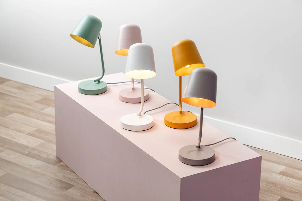 Kovová stolní lampa ENCANTAR, výška 38,5 cm, šedá