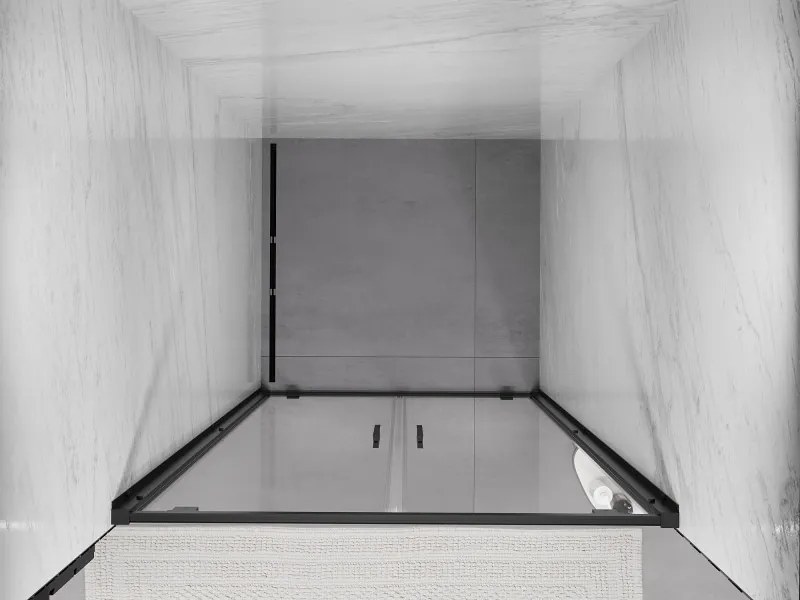 Mexen Exo, dvojité výklopné sprchové dveře, 110 cm, transparentní sklo, černá, 8182-110-000-70-00