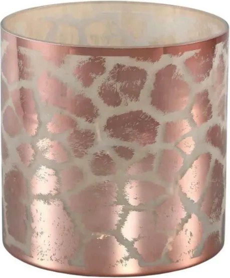 Růžový skleněný svícen DESIREE GIRAFFE
