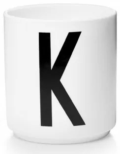 Porcelánový hrnek s písmenem K, bílá Design Letters