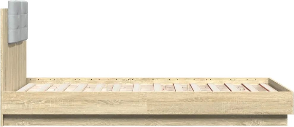 Rám postele s čelem a LED osvětlením dub sonoma 90 x 190 cm 3210061