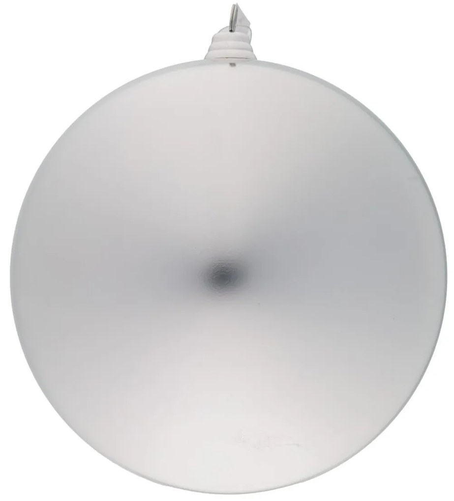 Velká vánoční koule 30 cm, stříbrná, lesklá, UV