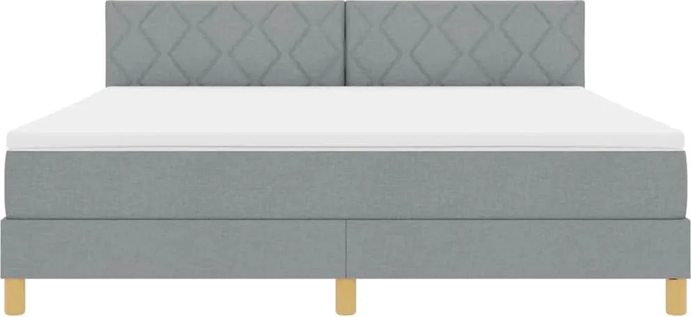Postel s boxspringem s čelo Světle šedá 180 x 200 cm textil 3339014