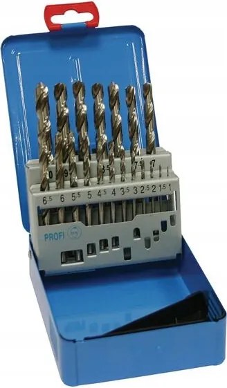 Nástroje Cz vrtáky sada 1,00-10,00*0,5mm 19ks, lesklé, kovová krabička DIN3