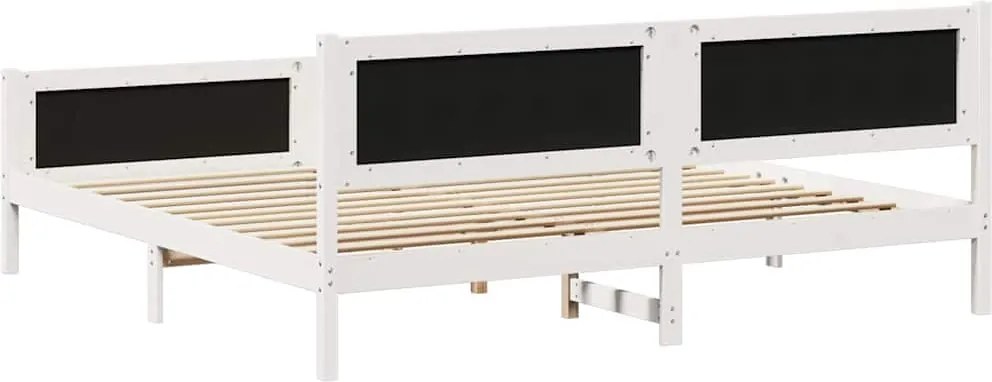 Rám postele s čelo Bílá a světle šedá 200 x 200 cm 3394302