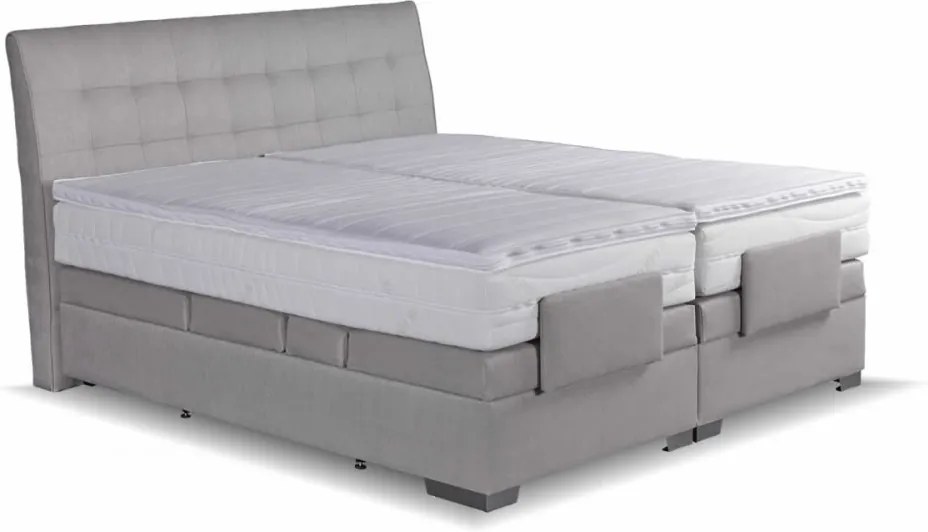 Americká postel  boxspring ASTRID, 180x200, motorový rošt, šedá BLANÁŘ