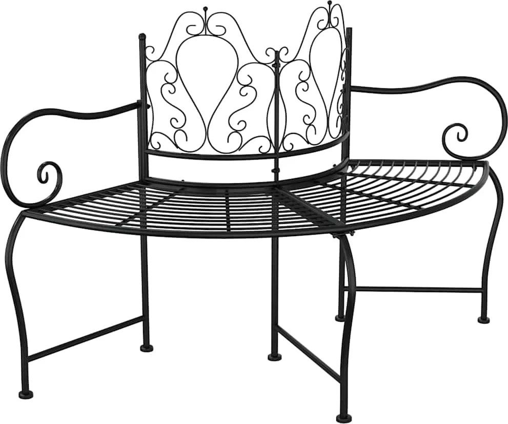 Lavice kolem stromu 150 cm černá ocel 318823