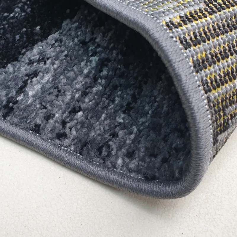 Spoltex, Kusový koberec Florida New 308-72 grey/black, 80x150, šedá, chodba / předsíň