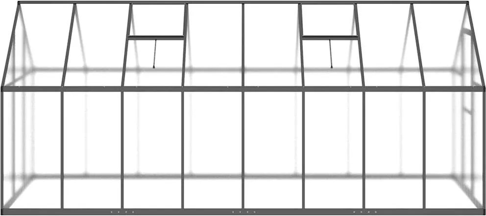 Skleník s podkladovým rámem antracitový 445x169x195 cm hliník 3266334