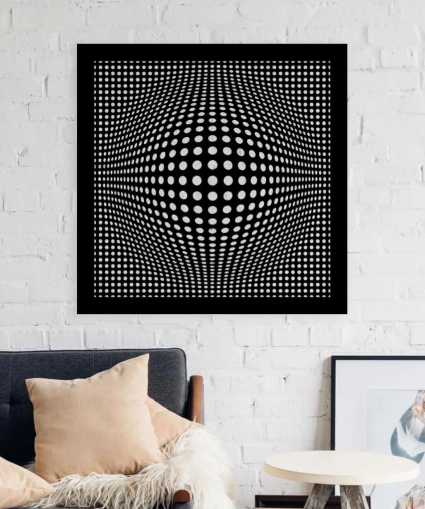 Dřevěný obraz na zeď Boule - optická iluze od 2opice.cz Materiál: OŘECH, Velikost (mm): 850 x 850